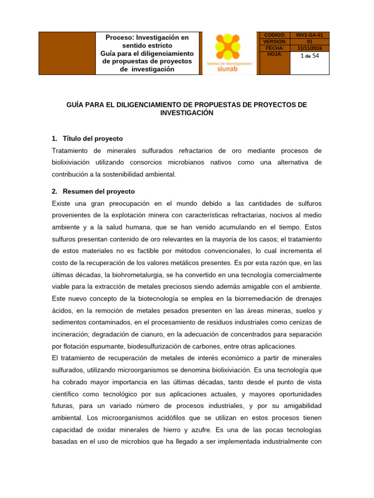 Documento Proyecto Biominer A 1 | PDF