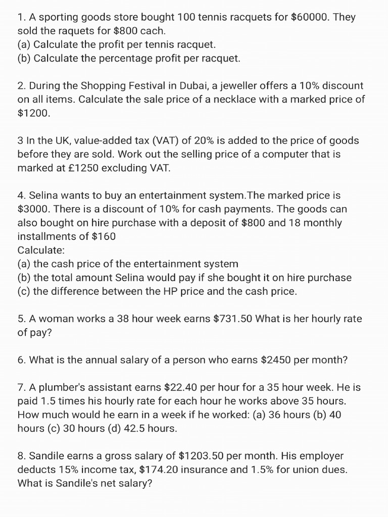 Maths 17 Worksheet | PDF