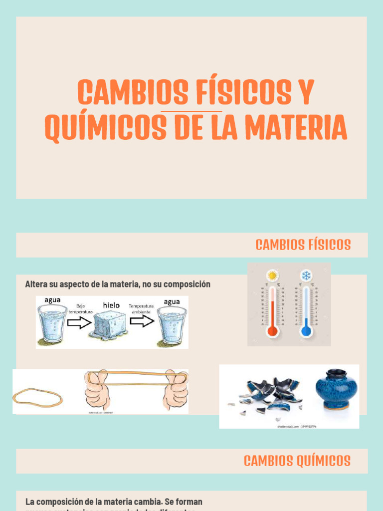 Cambios Quimicos y Fisicos | PDF | Oxígeno | Ciencia y matemáticas