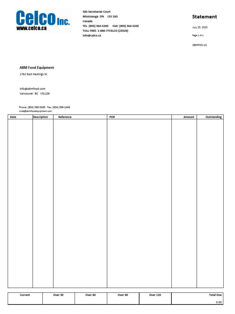 Statement: ABM Food Equipment | PDF