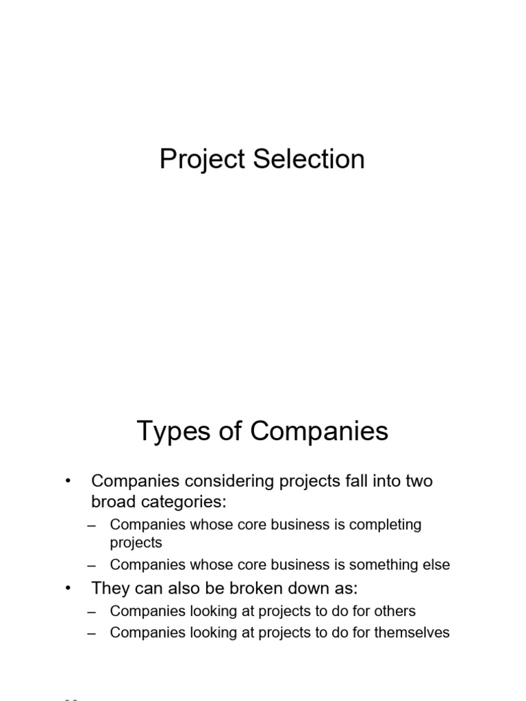 Project Selection | PDF