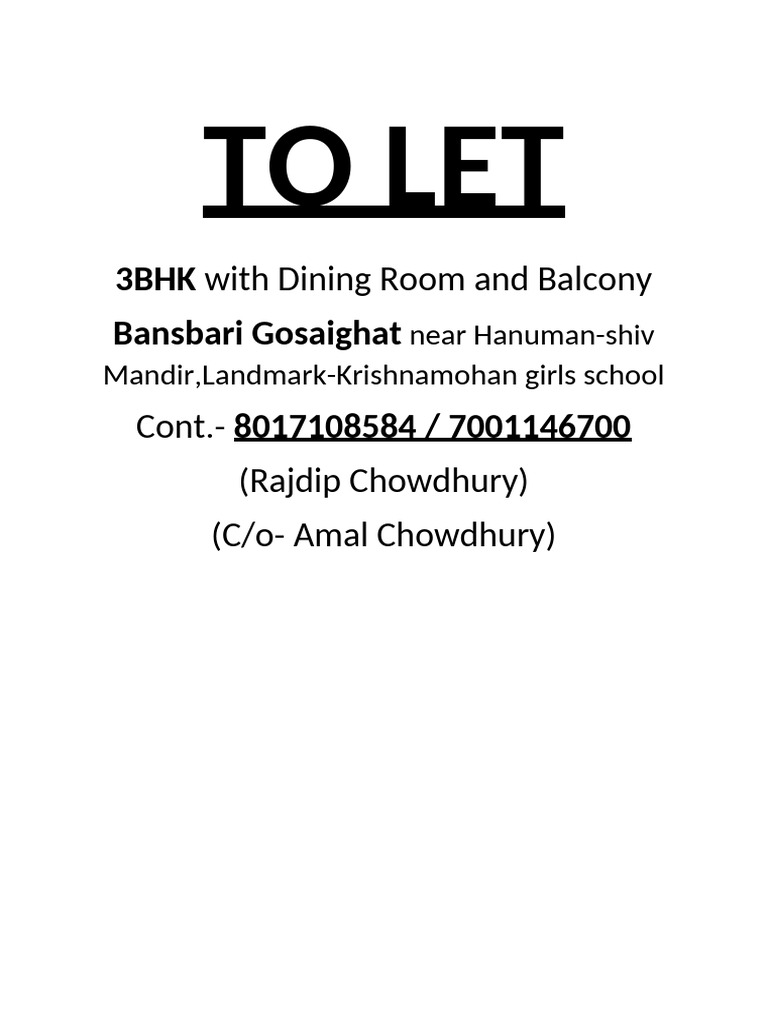 TO LET Eng | PDF