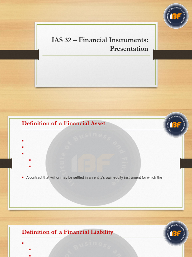 Ias 32 & Ifrs 9 | PDF