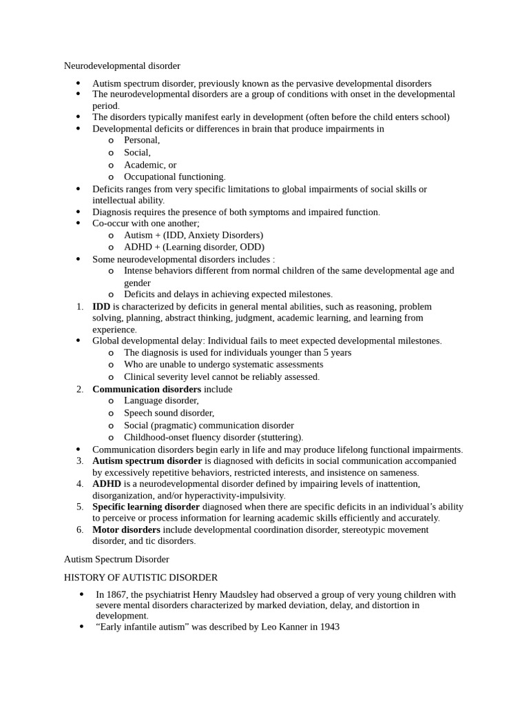 Neurodevelopmental disorder | PDF