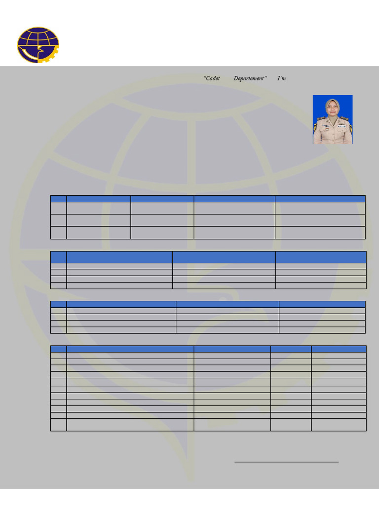 CV - Meky Rahayu Novitasari Nautika Deck Cadet | PDF