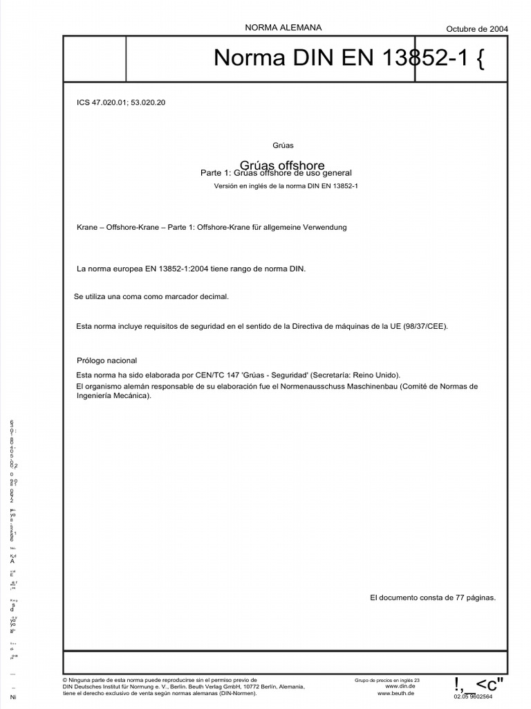 PDF Din en 13852 1 102004 Engl PDF - Compress | PDF