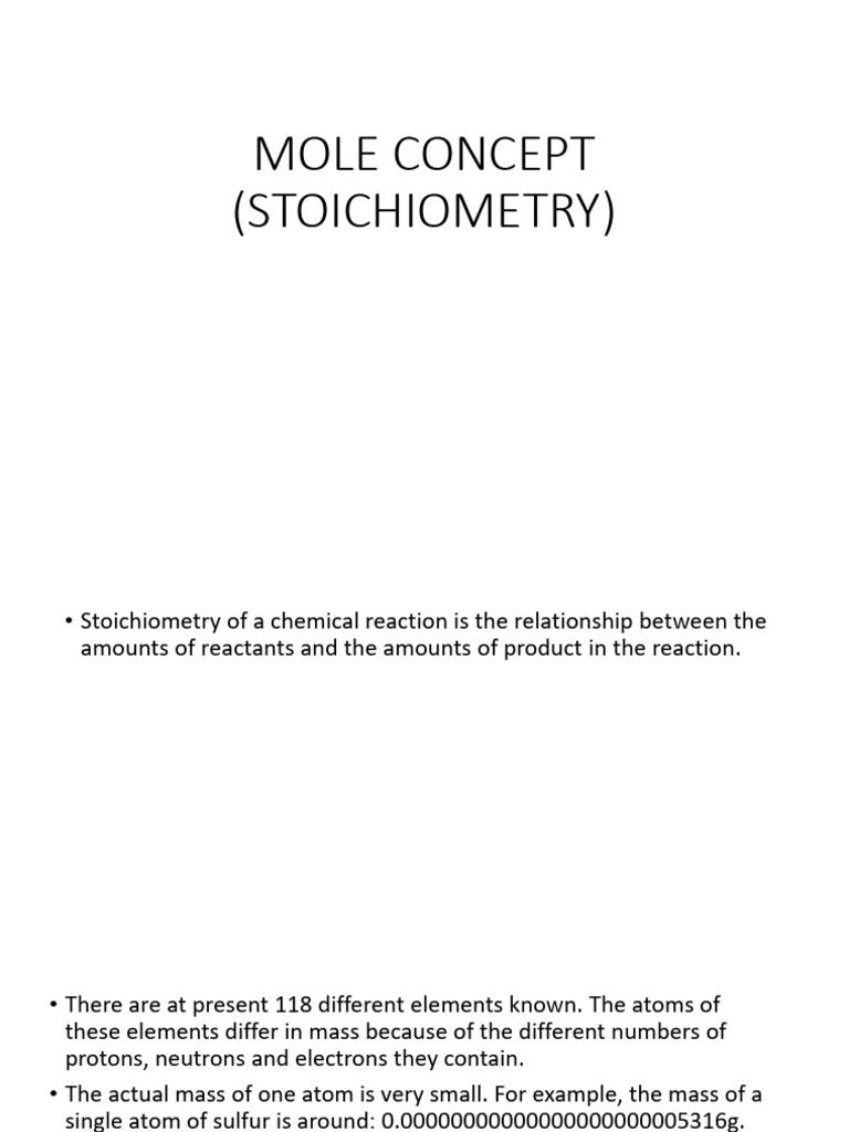Mole Concept Notes | PDF