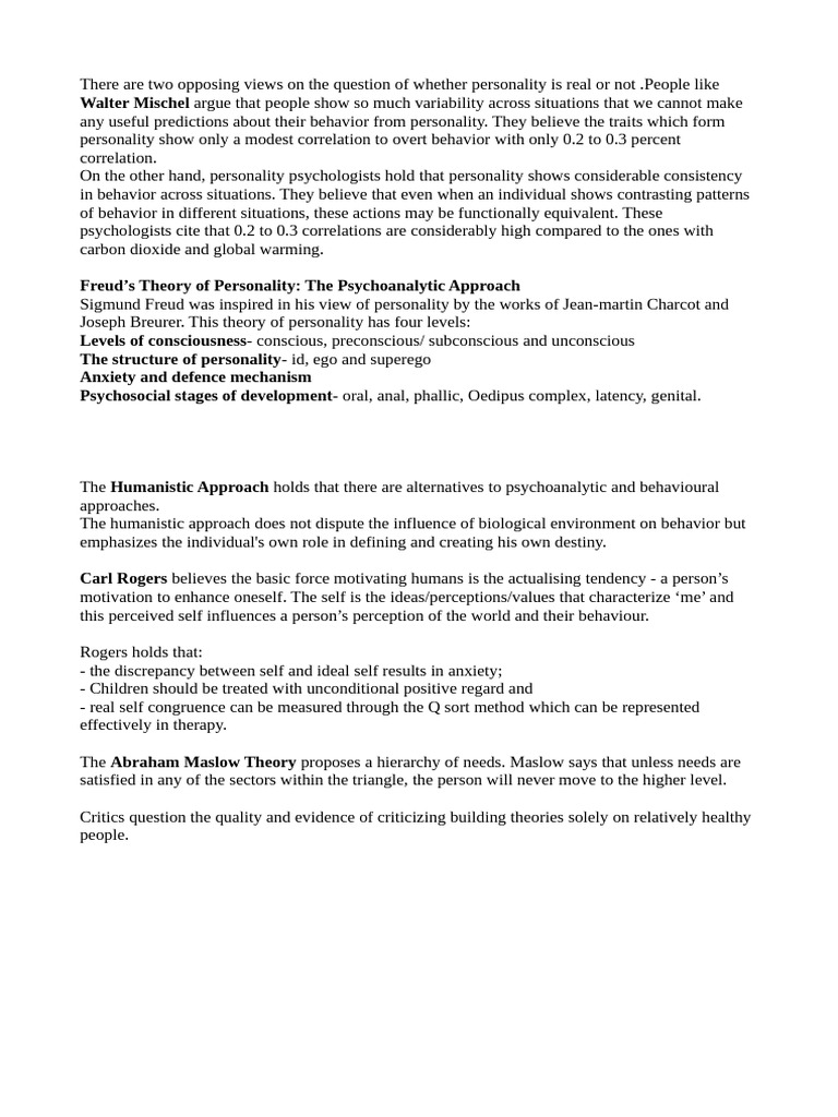 Module 9: Advanced Psychological Processes - Personality | PDF