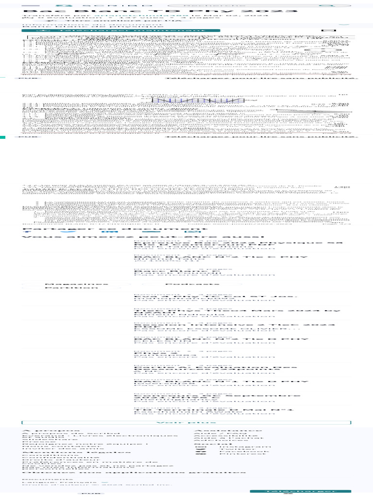 Bac Blanc TD Phy 2023 PDF | PDF