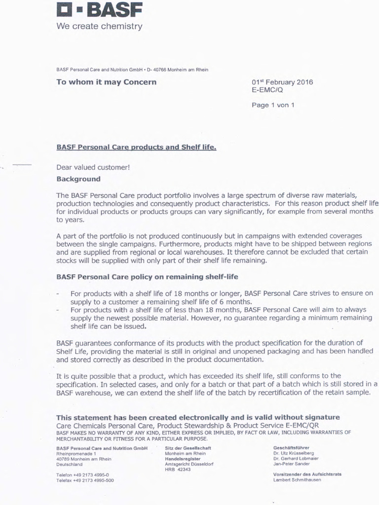 Vida Util Basf | PDF