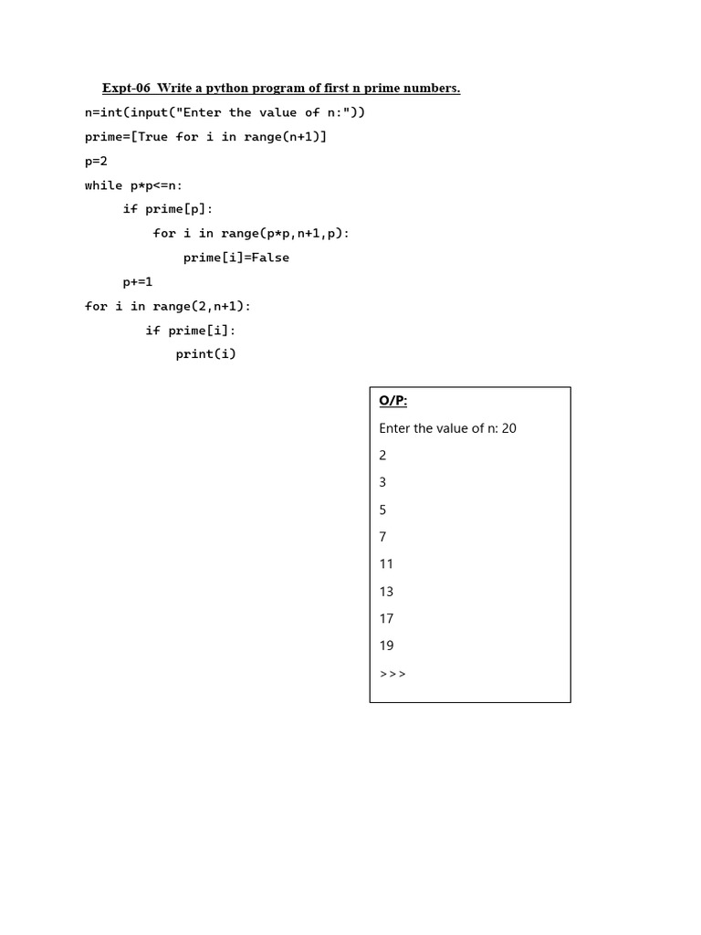 Expt-06 Prime Numbers | PDF