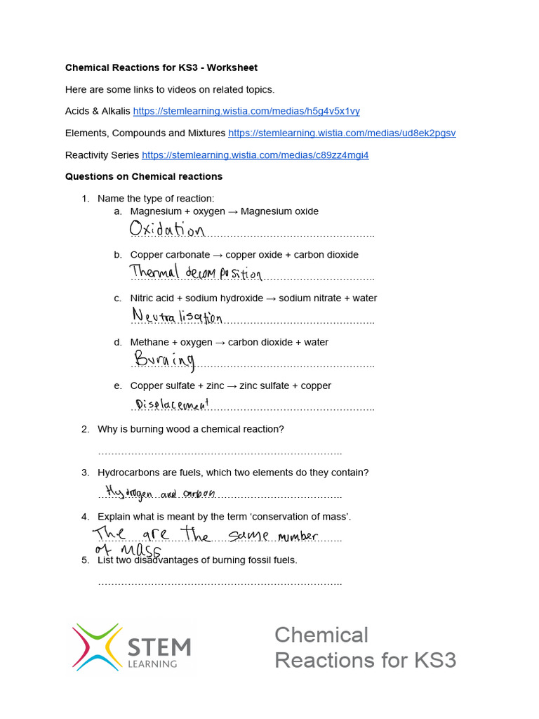 Chemical Reaction Ex2 | PDF