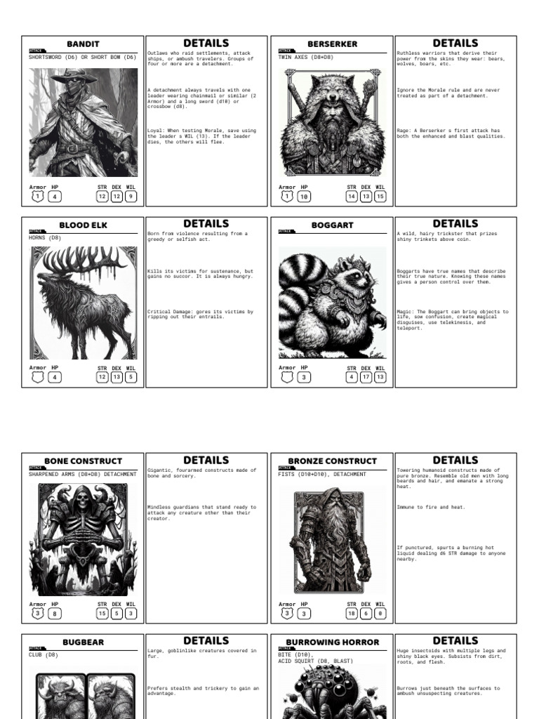 Cairn Monster Cards | PDF