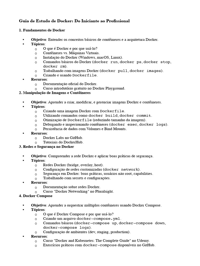 Guia de estudo Docker | PDF