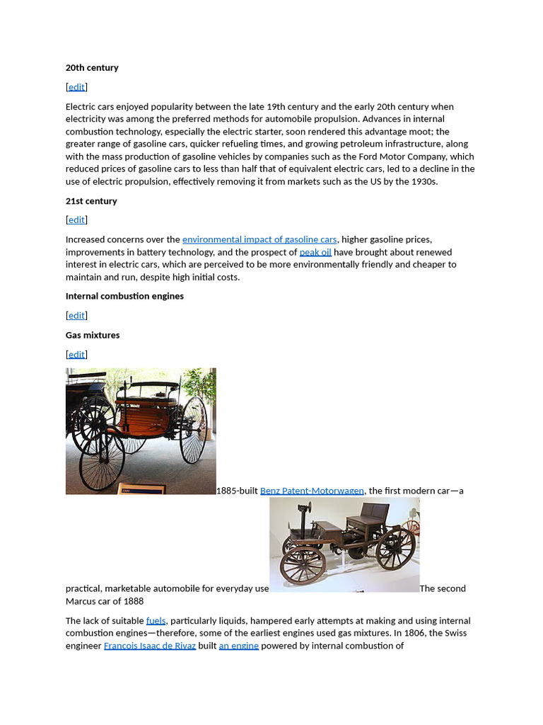 Evolution of Electric and Gasoline Cars | PDF | Car | Art