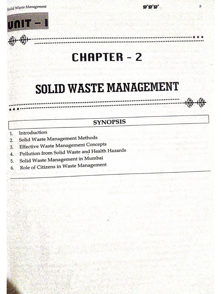 EVS II - Chapter 2 - Solid Waste Management | PDF