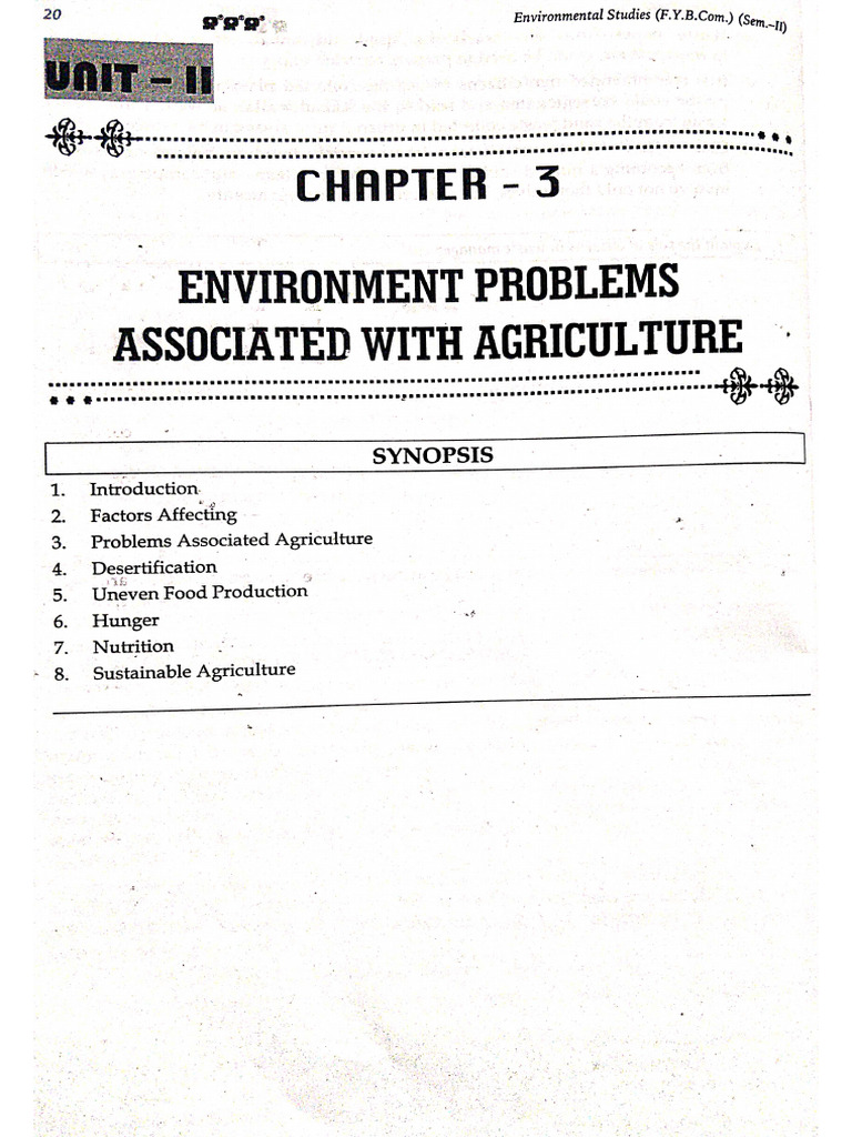 EVS II - Chapter 3 - Environment Problems Associated With Agriculture | PDF