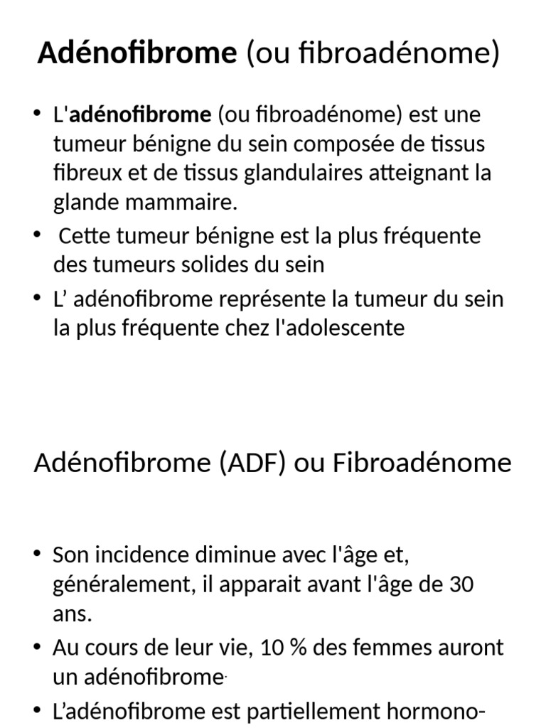 Adénofibrome Ou Fibroadénome, Fev. 2021 | PDF | Médecine clinique ...