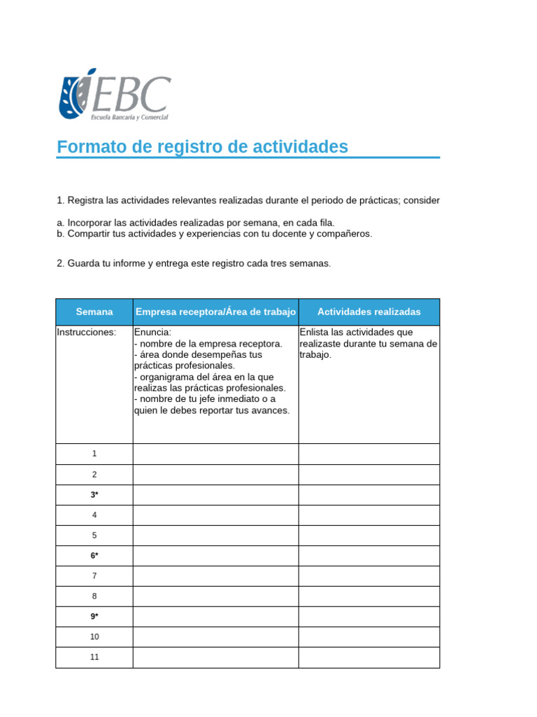 Registro de Actividades de Prácticas Profesionales | PDF | Business ...