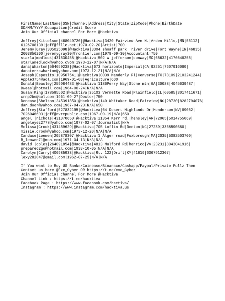 USA Fullz | PDF