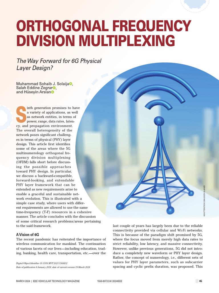 Orthogonal Frequency Division Multiplexing The Way Forward For 6G Physical Layer Design | PDF