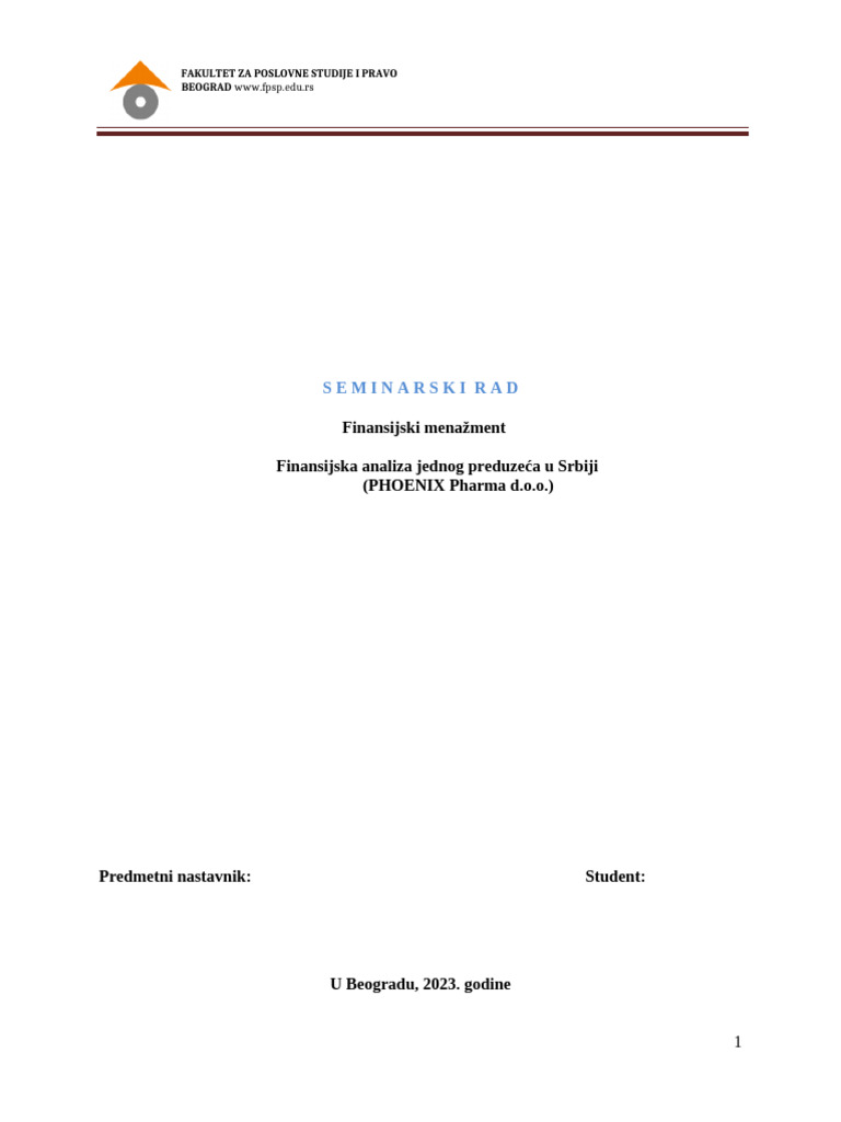 Finansijski Menadzment | PDF