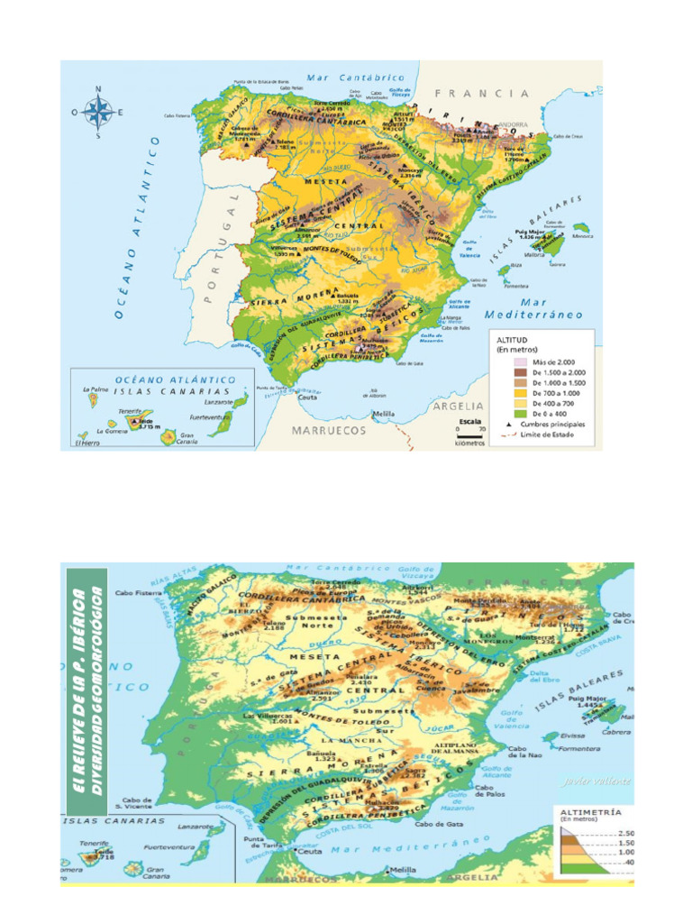 Espanya Mapa Físic | PDF