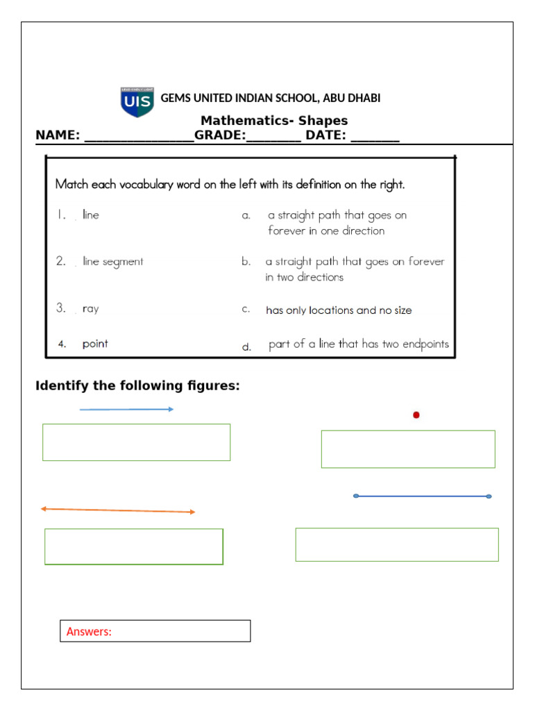 Line, Line Segment, Ray and Point | PDF