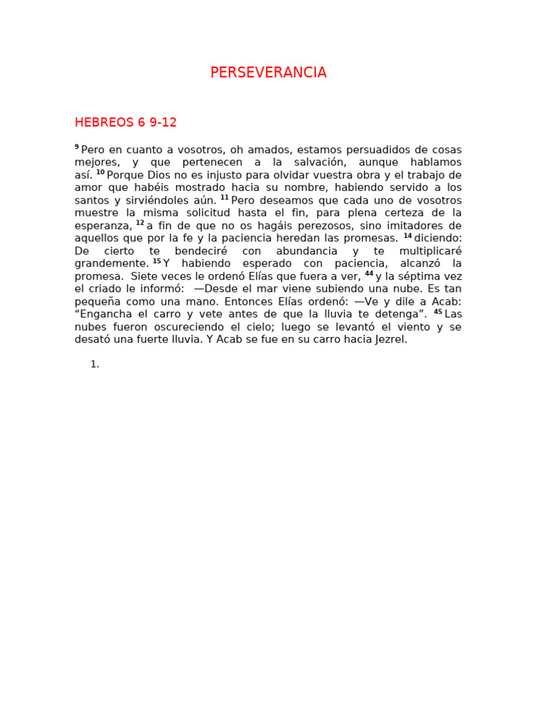 PERSEVERANCIA | PDF