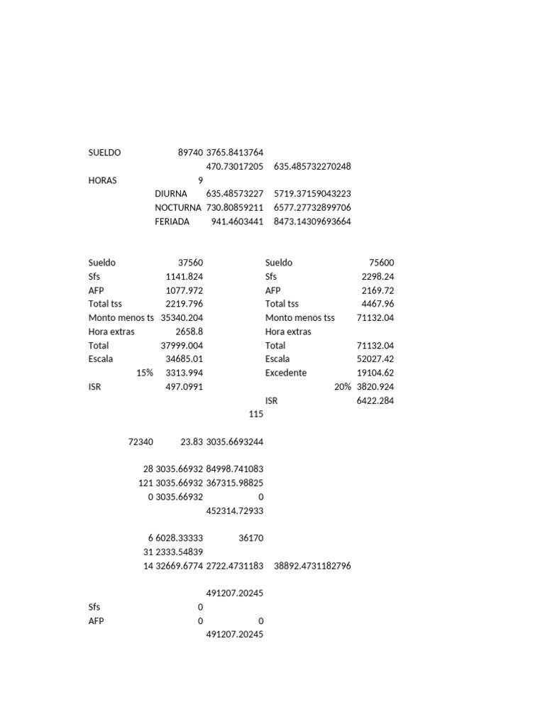 Calculo Horas Extras y ISR | PDF | Tecnología