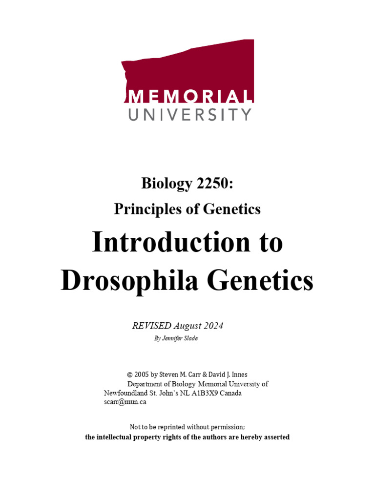 Biol2250 Introduction To Drosophila Genetics F24 | PDF