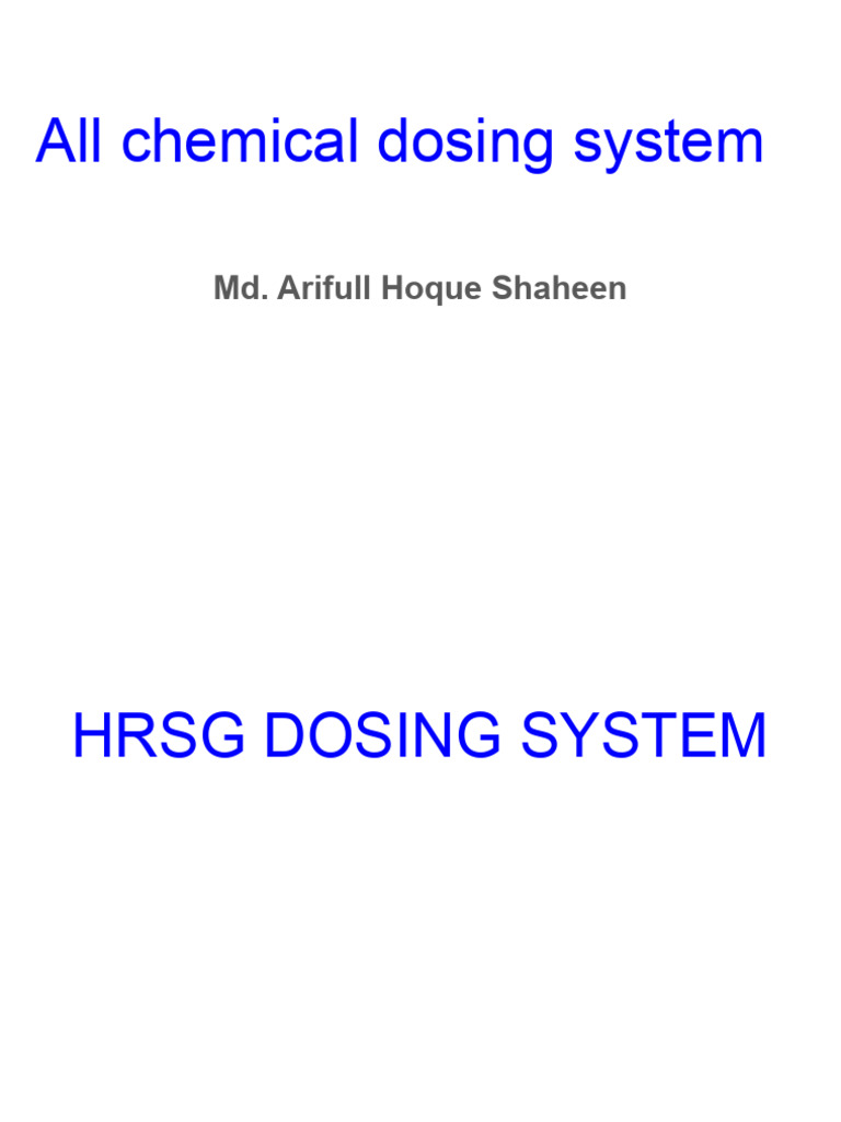 All Chemical Dosing System | PDF