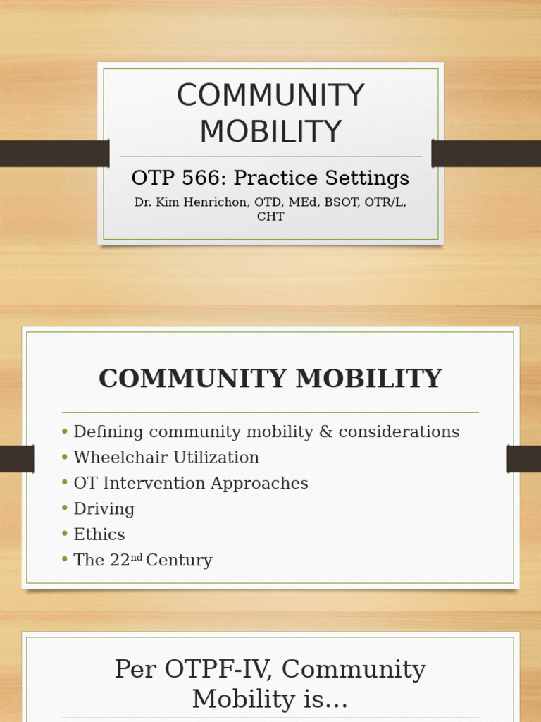 OTP 566 Community Mobility | PDF