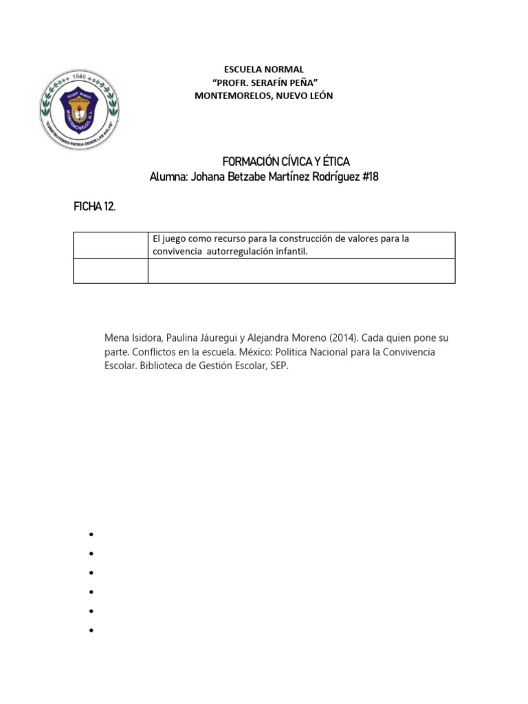 Juego y Valores en Conflictos Escolares | PDF | Conflicto (proceso) | Ciencia y matemáticas