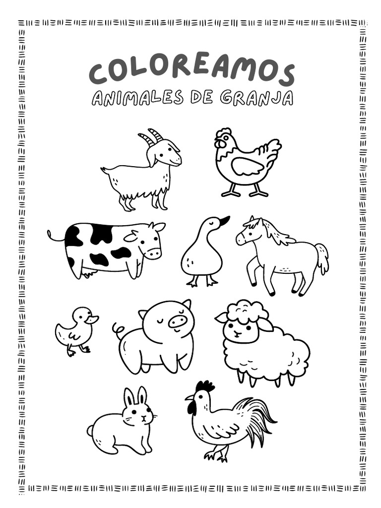 Ficha Colorear Animales de Granja | PDF