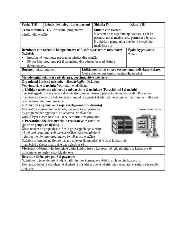 1.3. Përdorimi I Programeve Winrar Dhe Winzip | PDF