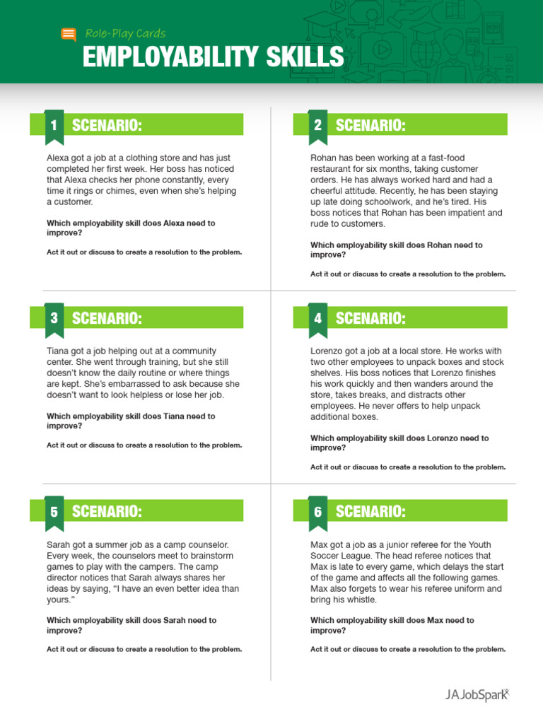 Employability Skills Role Play Cards 2 | PDF