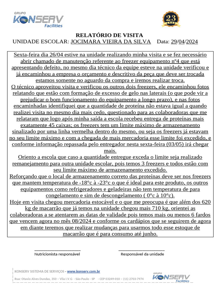 Relatório de Visita | PDF