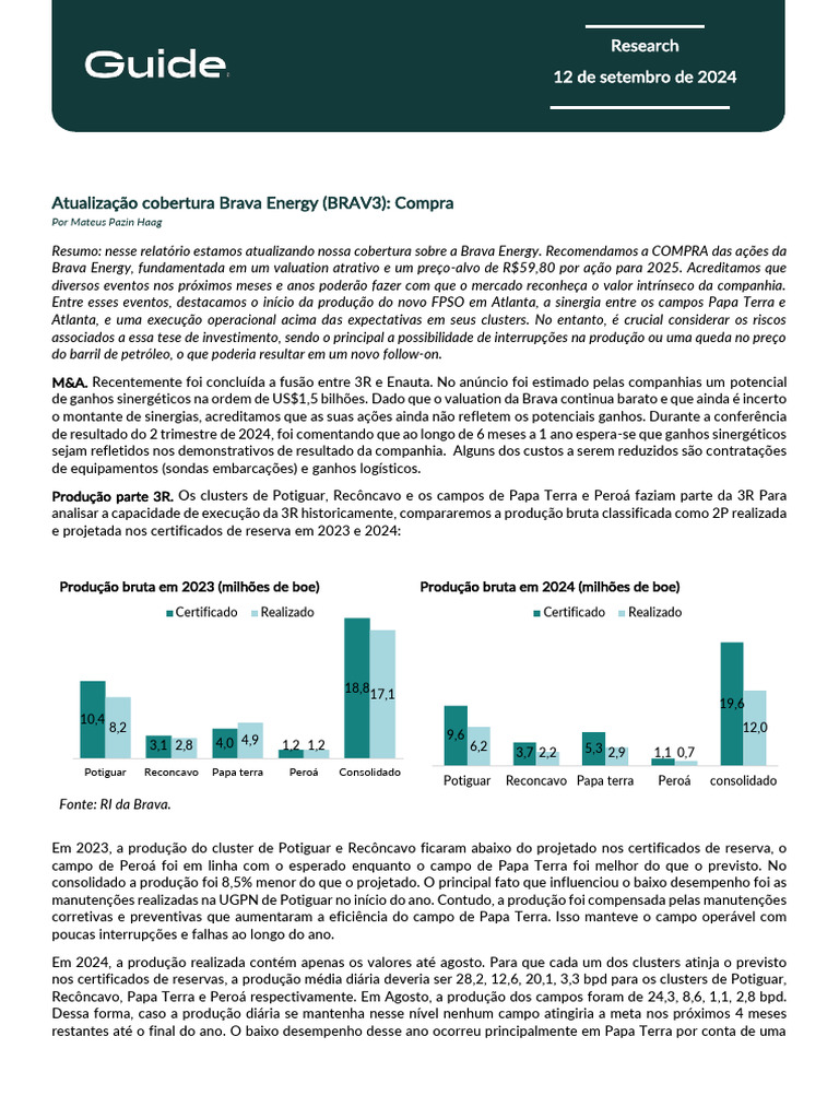 Atualização Da Cobertura de Brava Energy | PDF