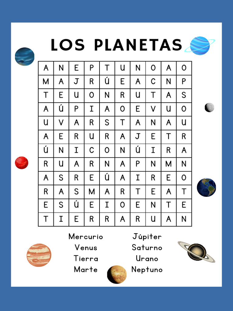 Hojas De Trabajo Gratuitas Sobre Los Planetas