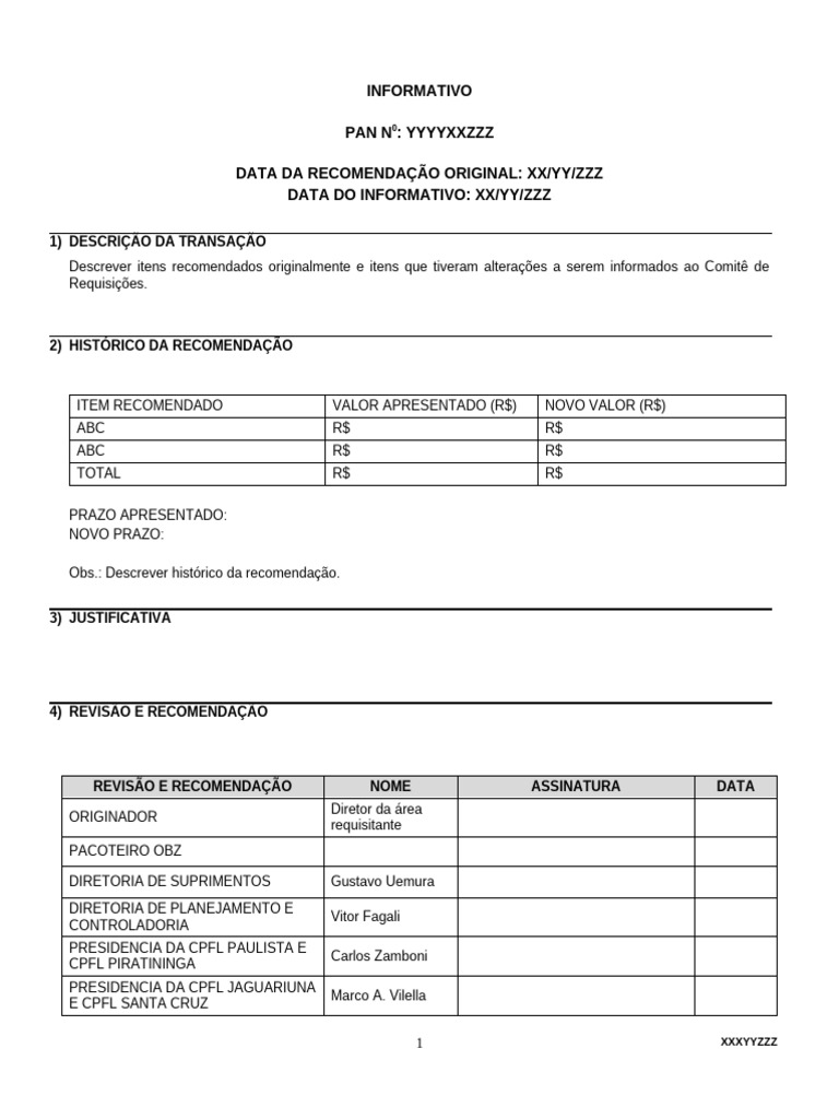 Modelo - Informativo | PDF