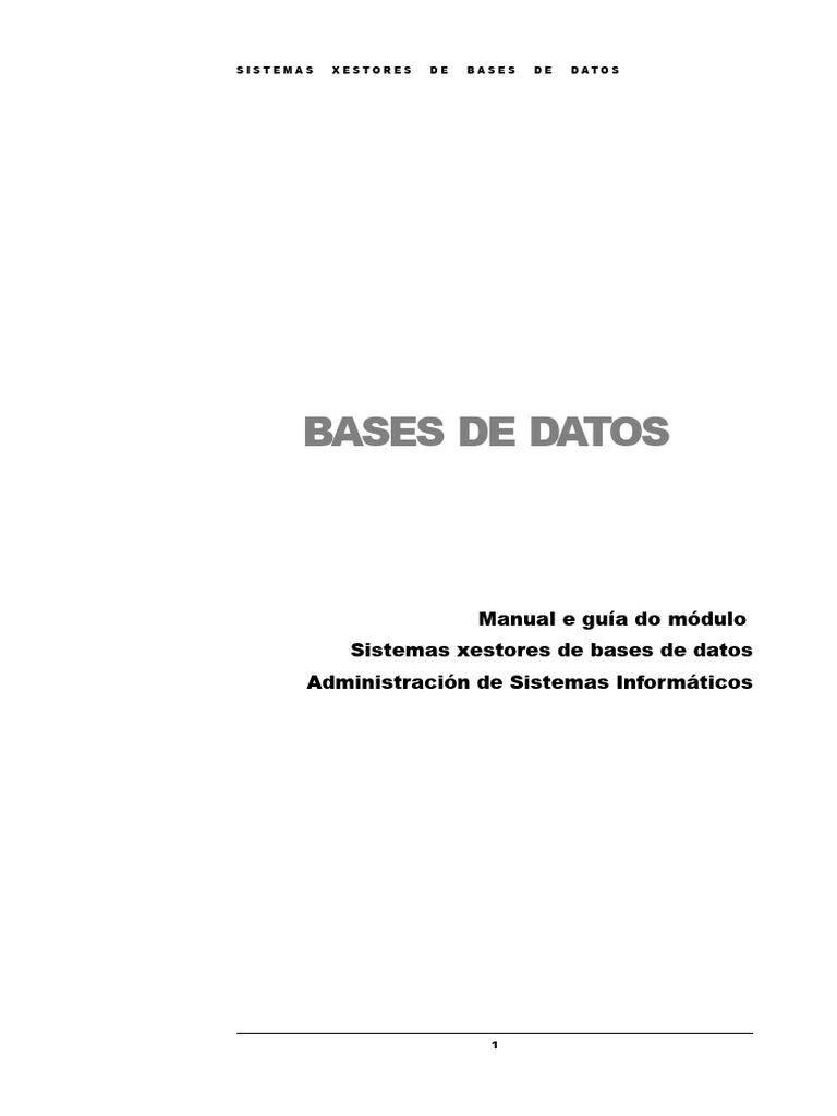 Manual Bases de Datos | PDF