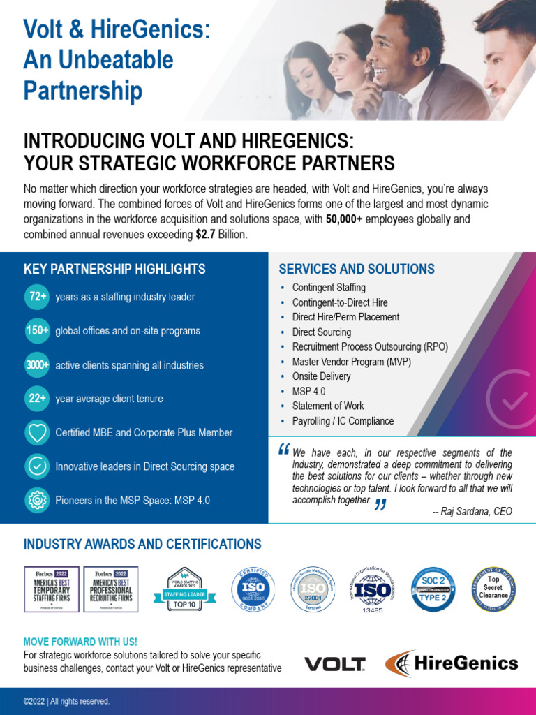 Introducing-HireGenics Volt 2022 2-PAGER | PDF | Business | Business