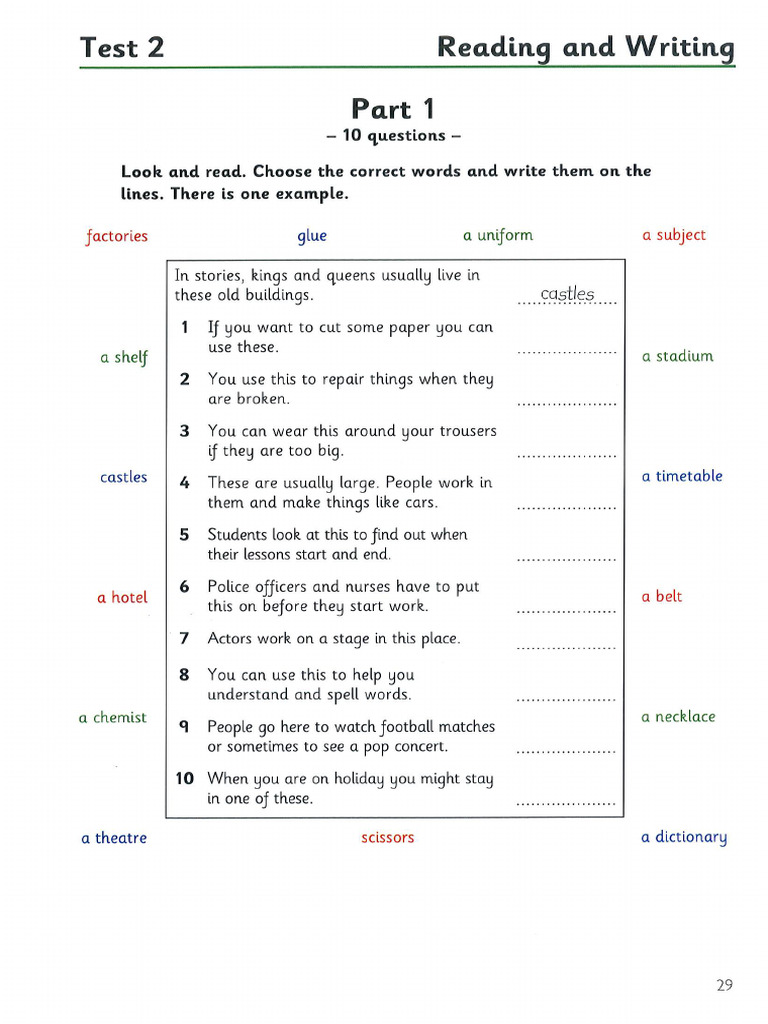 Flyers 4 Authentic Examination Papers Test 2 Reading | PDF