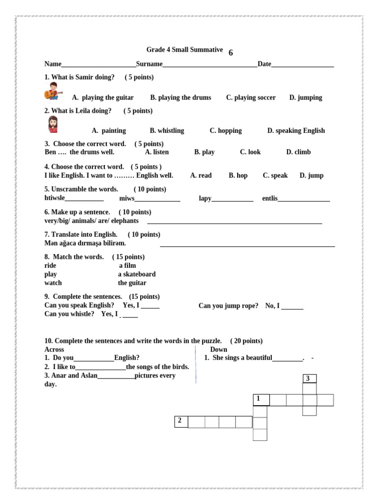 Grade 4 Small Summative 6 | PDF