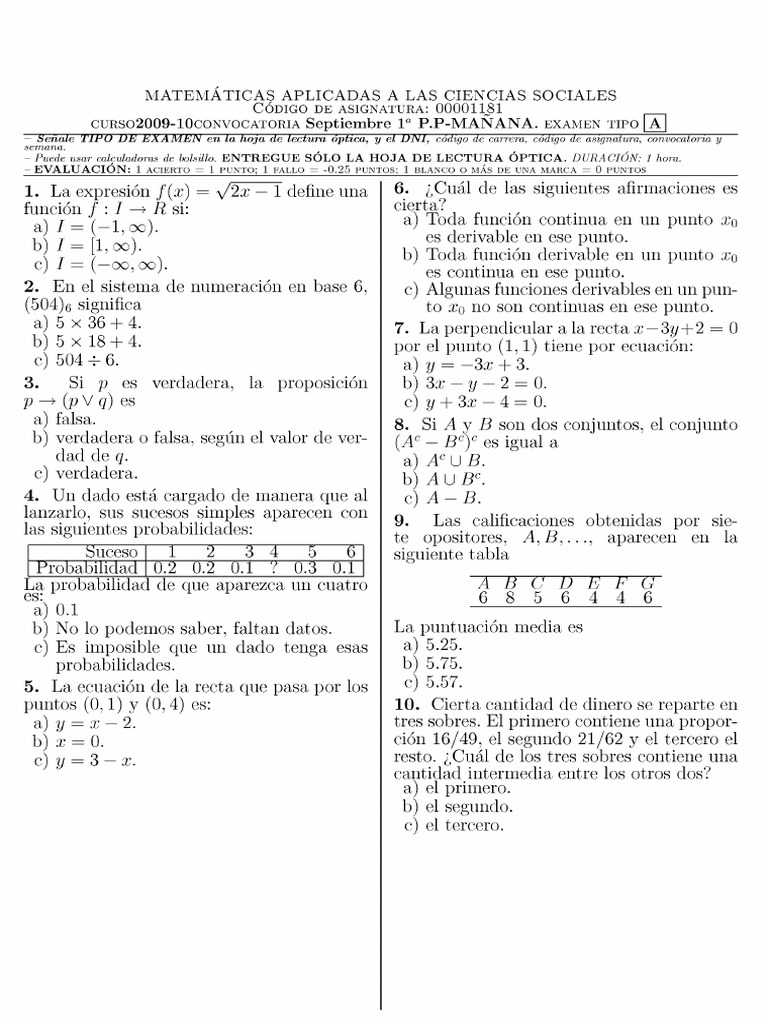 Matematicas CCSS Examenes | PDF