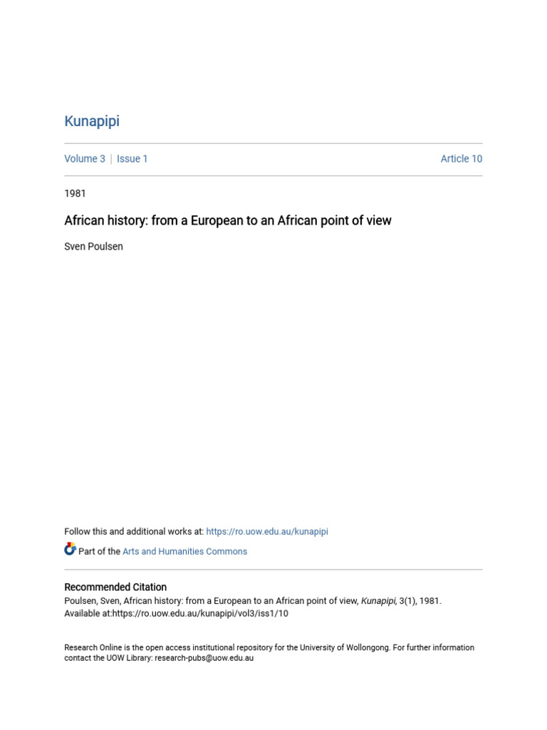 African History - From A European To An African Point of View | PDF
