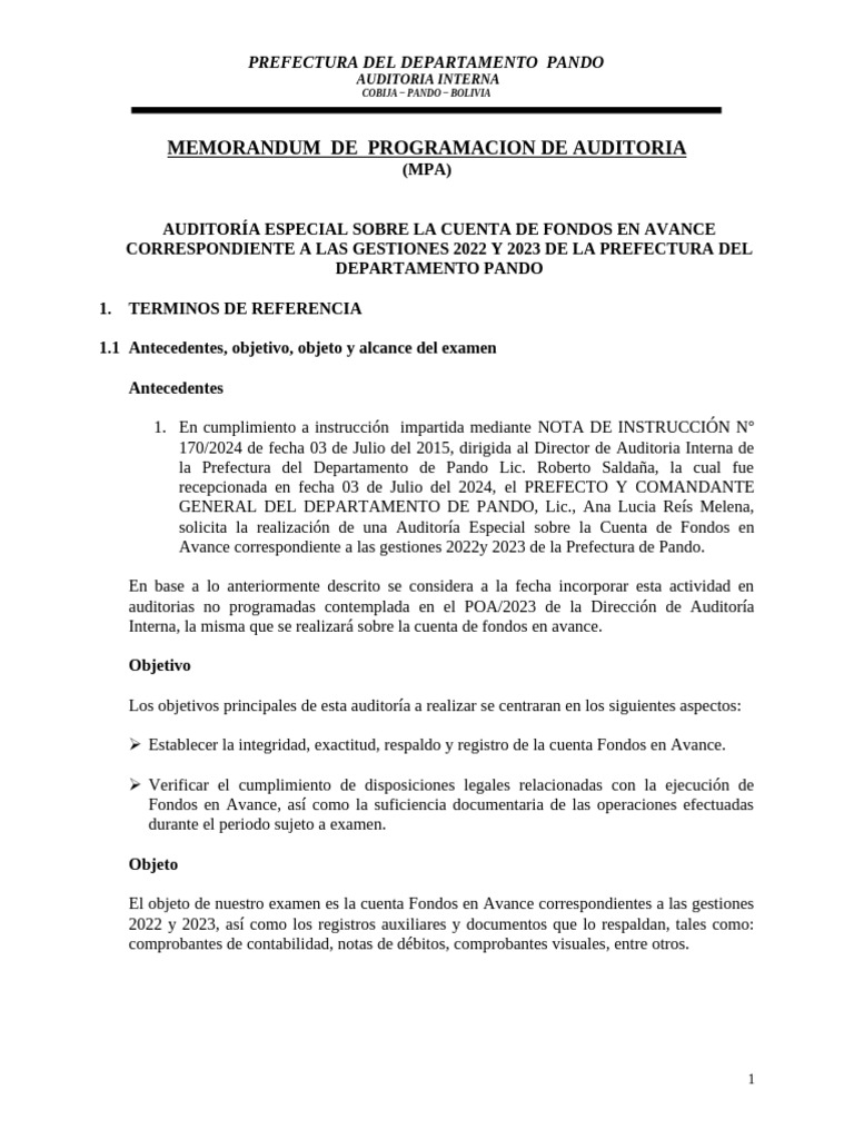 MPA FONDO EN AVANCE GESTION 2022 Y 2023 Listo | PDF