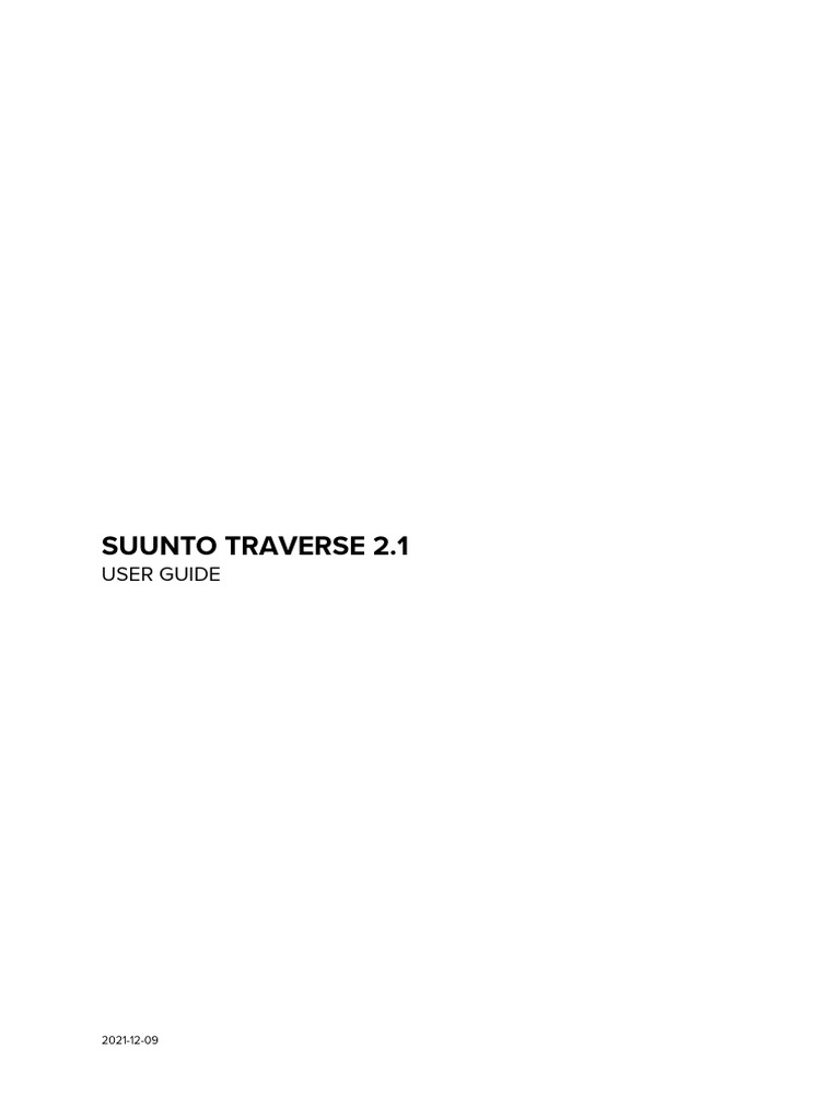 Suunto Traverse UserGuide en | PDF