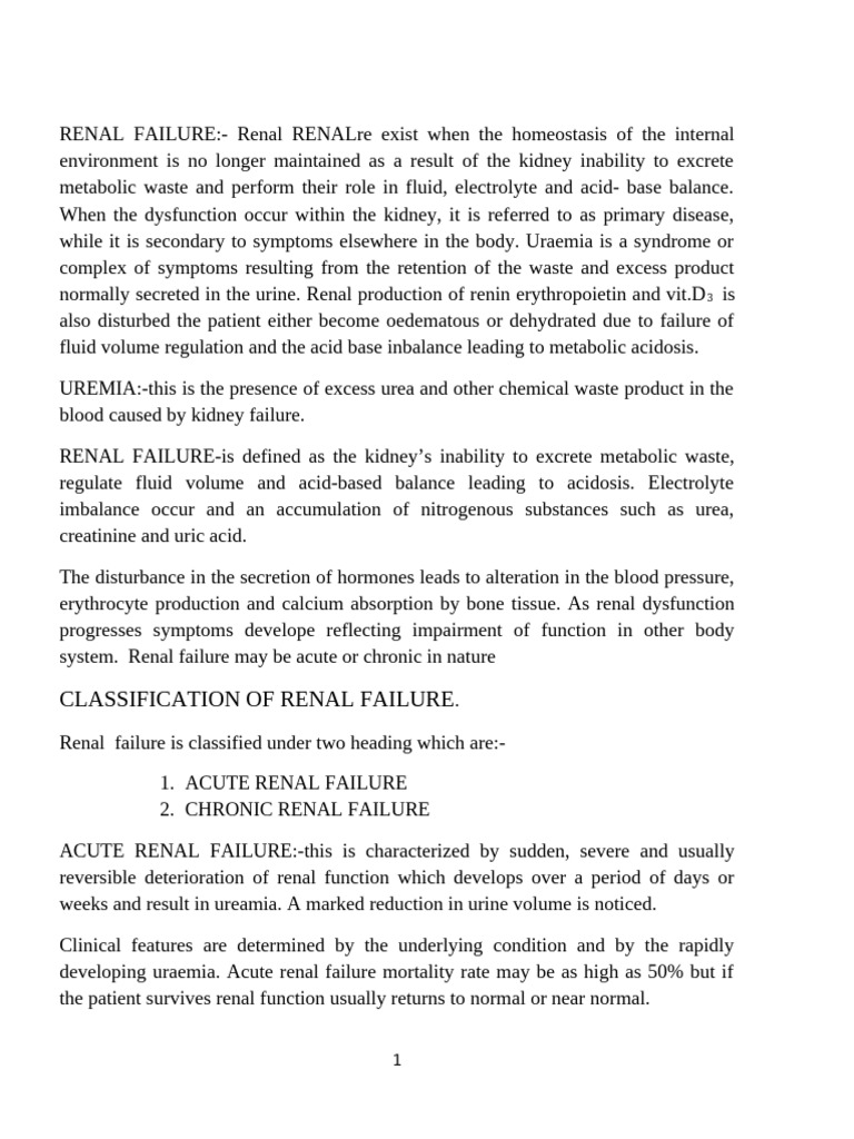 Renal Failure | PDF